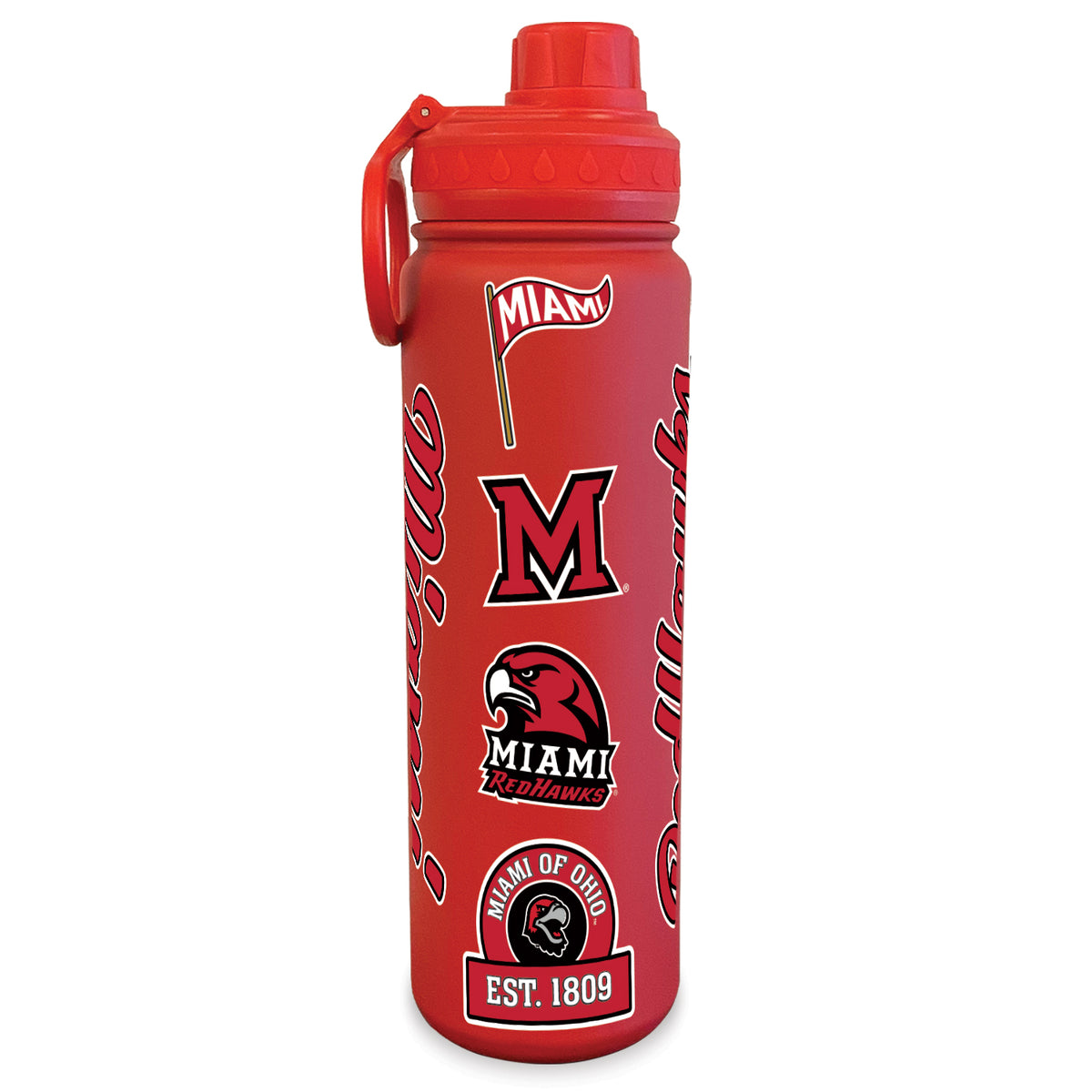 University of Miami Ohio 24oz. Stainless Steel Bottle - Sticker Style ...