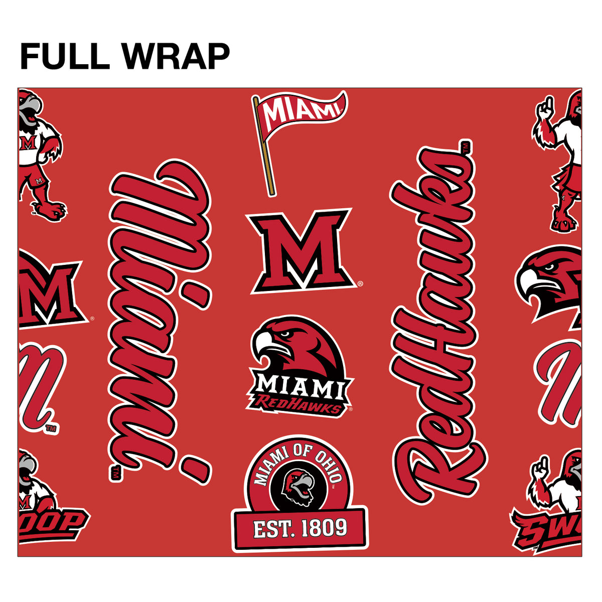 University of Miami Ohio 24oz. Stainless Steel Bottle - Sticker Style ...
